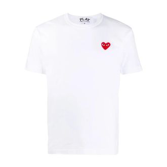 Comme Des Gar&ccedil;ons Wei&szlig;es Logo-besticktes T-Shirt - - Tops - Herren - Wei&szlig; - L