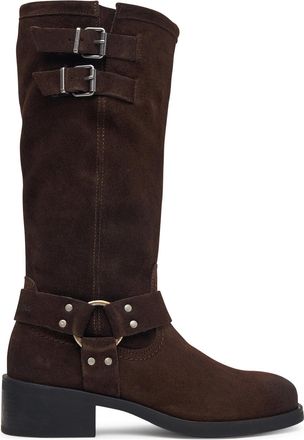 Tommy Jeans Klassische Stiefel Tommy Jeans Tjw Brushed Suede Biker Boots EN0EN03110 Dunkelbraun