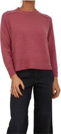 Nenette Femme, Pulls, Rouge, Taille: 40 FR Maglia Girocollo Cachemire Blend