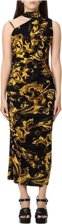 Versace Femme, Robes, Noir, Taille: 36 FR Halter Neck Jersey Midi Dress