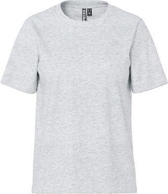 Pieces T-Shirt Pcria SS Solid Tee Noos BC pour Femme, Gris Clair chiné, M