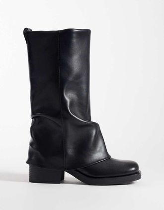 Asos Carrie - Bottes souples avec rabat - Noir
