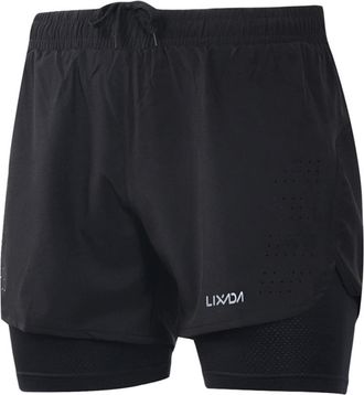Lixada Laufshorts f&uuml;r Herren, Schwarz, L