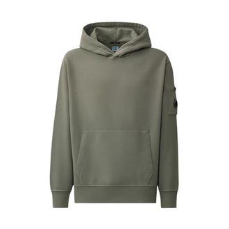 C.P. Company C.p. Company - SweaT-shirt &agrave; capuche en molleton bross&eacute; avec Lens - Homme - Sweatshirts et sweats &agrave; capuche - Gris - Taille: L
