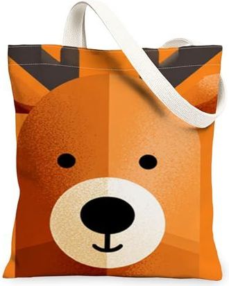 Generic Sacs fourre-tout en toile avec motif animal mignon, design de cerf &eacute;l&eacute;gant, sacs d&eacute;picerie r&eacute;utilisables, l&eacute;gers et lavables, bandouli&egrave;re en toile Fo,