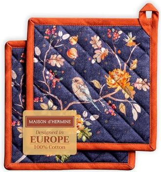 Maison d'Hermine Kelim Lot de 2 Pots &agrave; Passant R&eacute;sistant &Agrave; La Chaleur pour Barbecue Cuisine Cuisine Cuisine Griller Micro-Ondes Barbecue (Infinity, 20cm x 20cm)