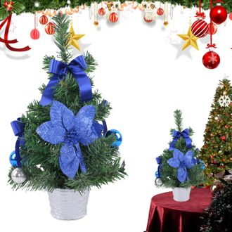 Generico Kleiner Weihnachtsbaum mit Lichtern | Weihnachtsdekoration, 39,9 cm, künstlicher Weihnachtsbaum für den Schreibtisch, für Tischdekoration zu Hause, Sc