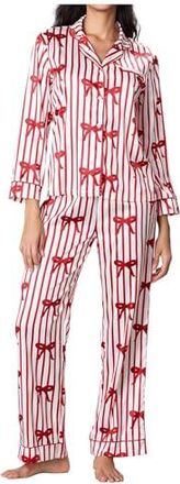 Generic Cadeau de Saint-Valentin 2026 pour femmes, imprim&eacute; tendance, ample, d&eacute;contract&eacute;, pyjama, v&ecirc;tements de maison, haut &agrave; manches longues, pantalon, Rouge,