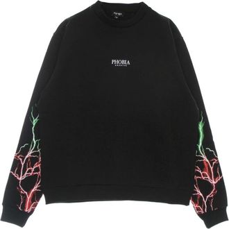 Phobia Archive Homme, Sweatshirts et sweats &agrave; capuche, Noir, Taille: S Lightning Crewneck SweaT-shirt