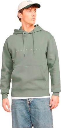 Jack & Jones JACK&JONES JJESTAR JJ Sweat &agrave; Capuche Noos, Iceberg Green, S