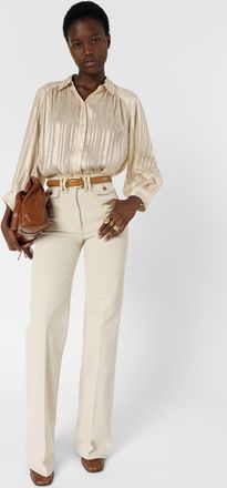 Gerard Darel Chemise fluide &agrave; rayures et jacquard - CRINA - Naturel