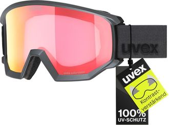 Uvex athletic CV - kontrastverst&auml;rkende Skibrille mit Anti-Fog-Beschichtung im kantigen Retro-Design f&uuml;r Damen und Herren - black matt/red-purple - one siz