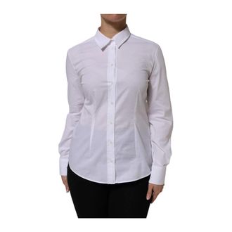 Dolce & Gabbana Wei&szlig;e Baumwollbluse mit Knopfverschluss - - Blouses & Shirts - Damen - Wei&szlig; - XS