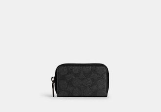 Coach Kleines Kartenetui Mit Rundum-Reissverschluss Aus Signature-Canvas