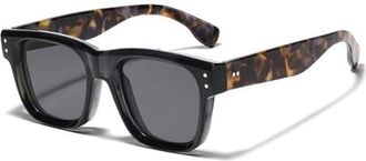 Generic Lunettes de soleil à rivets pour homme UV400 rétro dégradé pour femmes, lunettes de soleil tendance, motif noir gris, taille unique 2026