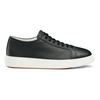 Santoni Tumbled Leather Sneakers - - Shoes - Herren - Blau - 42 EU
