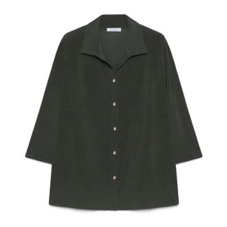 Fiorella Rubino Femme, Blouses et Chemises, Vert, Taille: 40 FR Chemise en jersey avec col