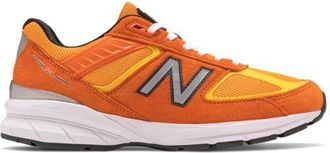 New Balance Homme Made in USA 990v5 en Orange/Jaune, Suède/Mesh, Taille 40.5 Large