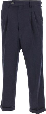 Dr&ocirc;le de Monsieur Homme, Pantalons, Bleu, Taille: XL Le Pantalon &agrave; Plis Cropped