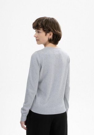 Mela Cardigan Feinstrick Cardigan Style NAMEEN Breite gerippte Struktur an Kragen und Knopfleiste