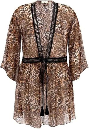 Guess Femme, Robes, Multicolore, Taille: 36 FR Animalier Dress