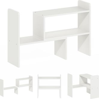 Furinno Classic Schreibtisch-Organizer-Bücherregal, Weiß, 1 Packung