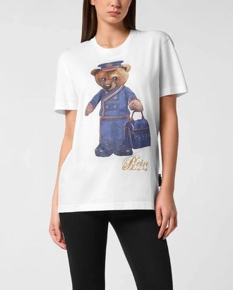 Philipp Plein Femme, Tops, Blanc, Taille: 40 FR Teddy Doorman T-Shirt