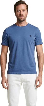 U.S.Polo Association U.s. Polo Assn., Homme, Tops, Bleu, Taille: M T-shirt en coton &agrave; col rond et manches courtes