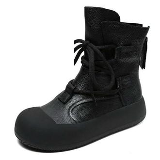 Generic QXDZSW Bottines romaines r&eacute;tro pour femme avec fermeture &eacute;clair &agrave; plateforme &eacute;paisse dans le dos confortables et tendance d&eacute;contract&eacute;es, Peluche court
