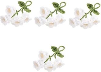 Cabilock 4pi&egrave;ces Porte-cl&eacute;s Fleurs Au Pendentif D&eacute;coratif Tricot&eacute;e Pour Cl&eacute;s Et T&eacute;l&eacute;phones Ornement Suspendu Adorable Et L&eacute;ger