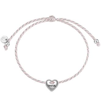 Glanzst&uuml;cke M&uuml;nchen Armband - Sterling Silber Armband Herz SPATZL - Gr. ONESIZE - in Silber - f&uuml;r Damen