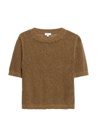 s.Oliver Kurzarmpullover Strickpullover Ajour-Pullover mit Kurzarm