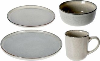 Excellent Excellent - Geschirr-Set f&uuml;r 4 Personen, braun - eh Houseware