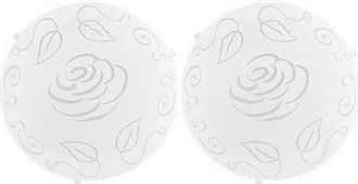 Eglo Deckenlampe Mars 1, 1 flammige Wandleuchte, Deckenleuchte aus Stahl, Farbe: Wei&szlig;, Glas: Wei&szlig; satiniert Motiv Rose, Fassung: E27 (Packung mit 2)