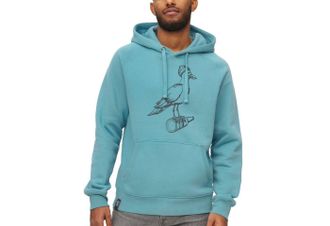 Derbe Hoodie Sturmm&ouml;we Mono mit Tunneltasche und M&ouml;wenprint