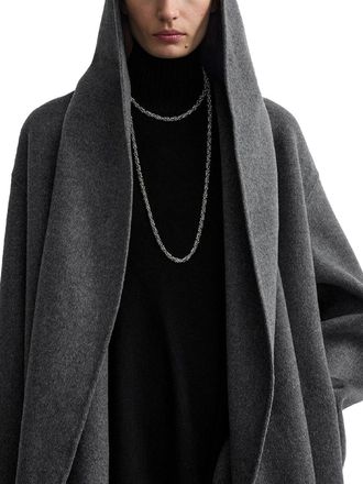Toteme Double-Knit Wool Hoodie Coat - Gray
