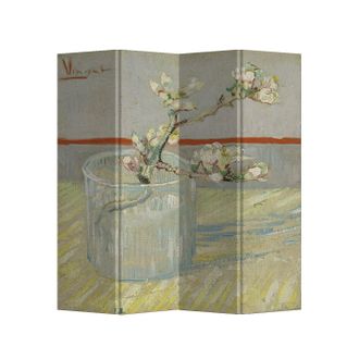 Ori&euml;ntique Paravent Raumteiler B160xH180cm Trennwand Van Gogh Bl&uuml;hender Mandelzweig in einem Glas 4-teilig
