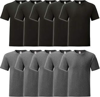Fruit Of The Loom Lot de 10 t-shirts Iconic pour homme Taille S à 5XL, Lot de 10 couleurs A66, M