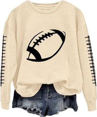 Generic Sweat-shirt pour femme - Imprim&eacute; graphique - Haut surdimensionn&eacute; - Col rond - Manches longues - Automne - Hiver - D&eacute;contract&eacute; - Confortable - Tendance