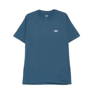 Obey Exclamation Classic T-Shirt - - Tops - Herren - Blau - XL
