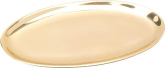 NKlaus Kerzenteller oval 12x6cm desinger Dekoteller Messing gold Untersetzer poliert 10504