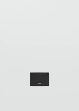 Mango Porte-cartes effet saffiano noir - Femme - Taille unique - MANGO