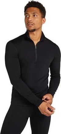 Icebreaker Hommes Merino Core &Eacute;pais Manches Longues - Demi Zipp&eacute; - Black, L