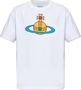 Vivienne Westwood Homme, Tops, Blanc, Taille: XL T-Shirt Classique Oversize Orb