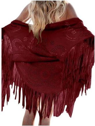 Generic Poncho Femme Hiver Chaud Chale Femme Hiver Chaud Cape Femme Effet enveloppant Cape Courte &Agrave; Pompons &Eacute;l&eacute;gante Et Tendance Automne-Hiver