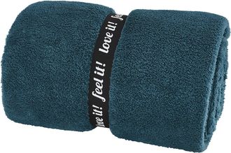 s.Oliver Wellsoft Kuscheldecke 150x200 cm - Super Flauschige Mikrofaser Decke Petrol, hochwertiger Polyesterflausch