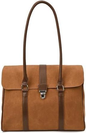 Generic Sac &agrave; main vintage en daim synth&eacute;tique pour femme, grande capacit&eacute;, pour les voyages scolaires quotidiens, marron clair, 370*145*270mm