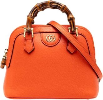 Gucci Sac bandouli&egrave;re Diana Dome Pre-owned - Femme - Pre-owned - Orange - Taille: ONE Size