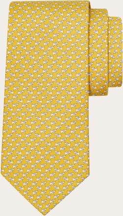 Ferragamo Herren Seidenkrawatte mit Dylan-Print Gelb