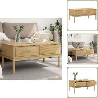 vidaXL Vidaxl - Table basse floro cire marron 99x55,5x45 cm bois massif de pin - Table Basse Design Moderne - Table Basse Bois Massif - Table Basse